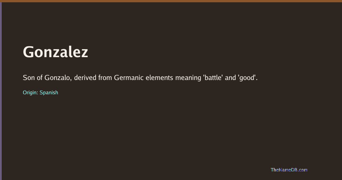 Gonzalez Surname - Origin & History - TheNameDB